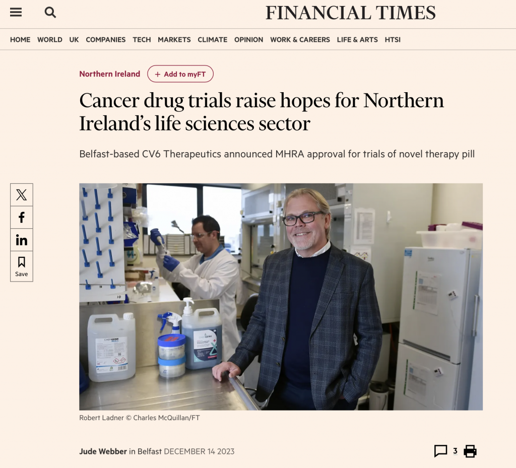 CV6 Receives MHRA Approval for Novel Cancer Therapy Phase 1a Clinical Trial - CV6 Therapeutics