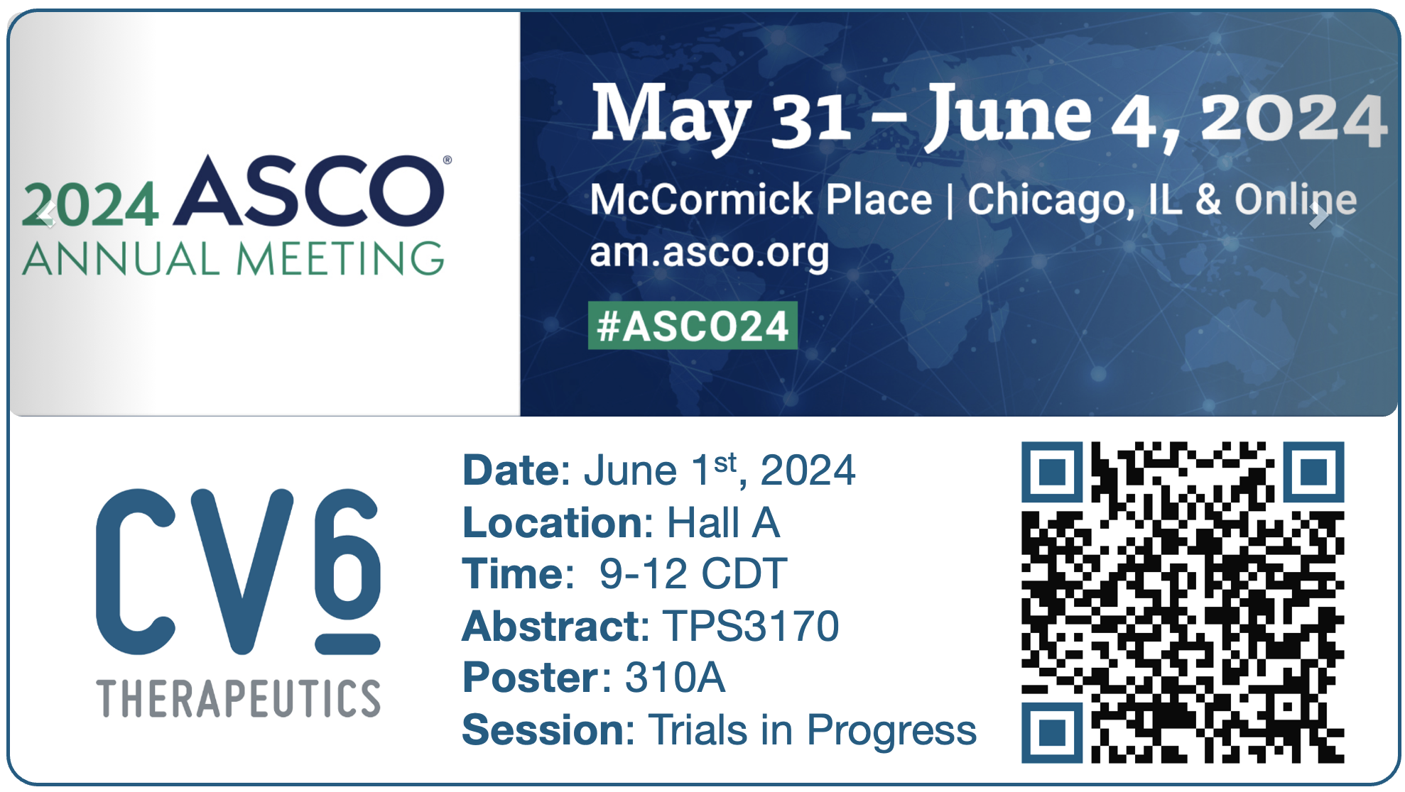 CV6 to Present Details of Ongoing Phase 1a Clinical Trial at 2024 ASCO ...